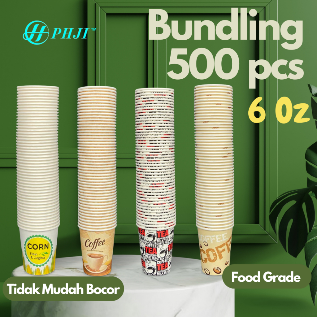 Jual 10 PACK [ ISI 500 PCS ] PAPERCUP MINUMAN 6 OZ (180ML) MOTIF COFFE ...