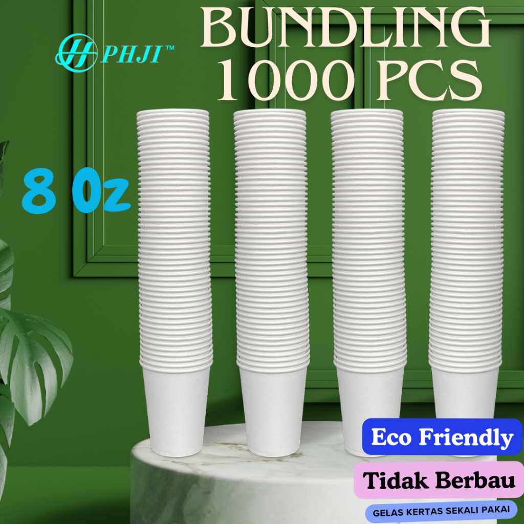 Jual (BUNDLING SALE 1000 PCS !! GRATIS SET ALAT MAKAN) PAPERCUP MINUMAN 8 OZ POLOS FOOD GRADE ...