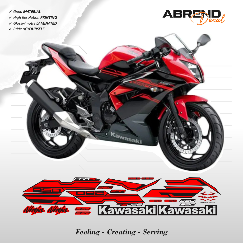 Jual STICKER NINJA MONO 250 SL LIST ORI PRINTING / STRIPING NINJA MONO ...