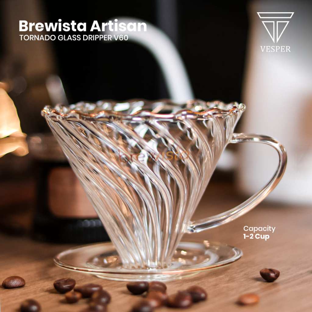 Jual Brewista artisan tornado glass dripper gilded 1-2cup with handle ...