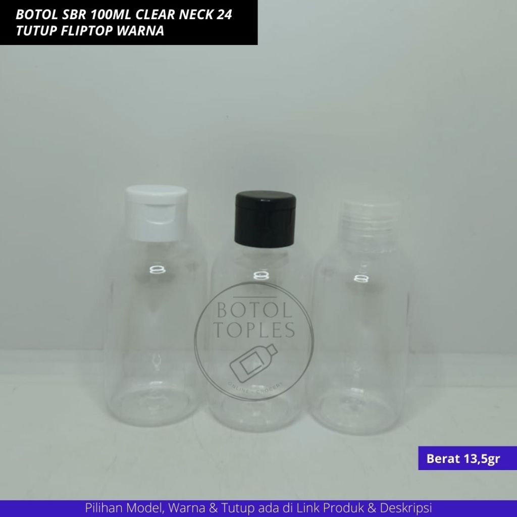 Jual Botol Sbr 100ml Clear Tutup Fliptop Warna N24 | Shopee Indonesia