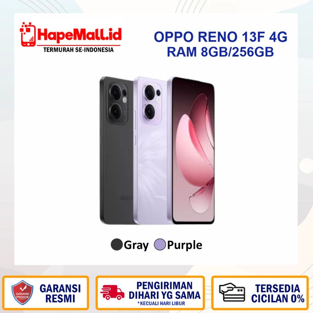Jual OPPO RENO 13F 8/256 GB 4G GARANSI RESMI TERMURAH | Shopee Indonesia