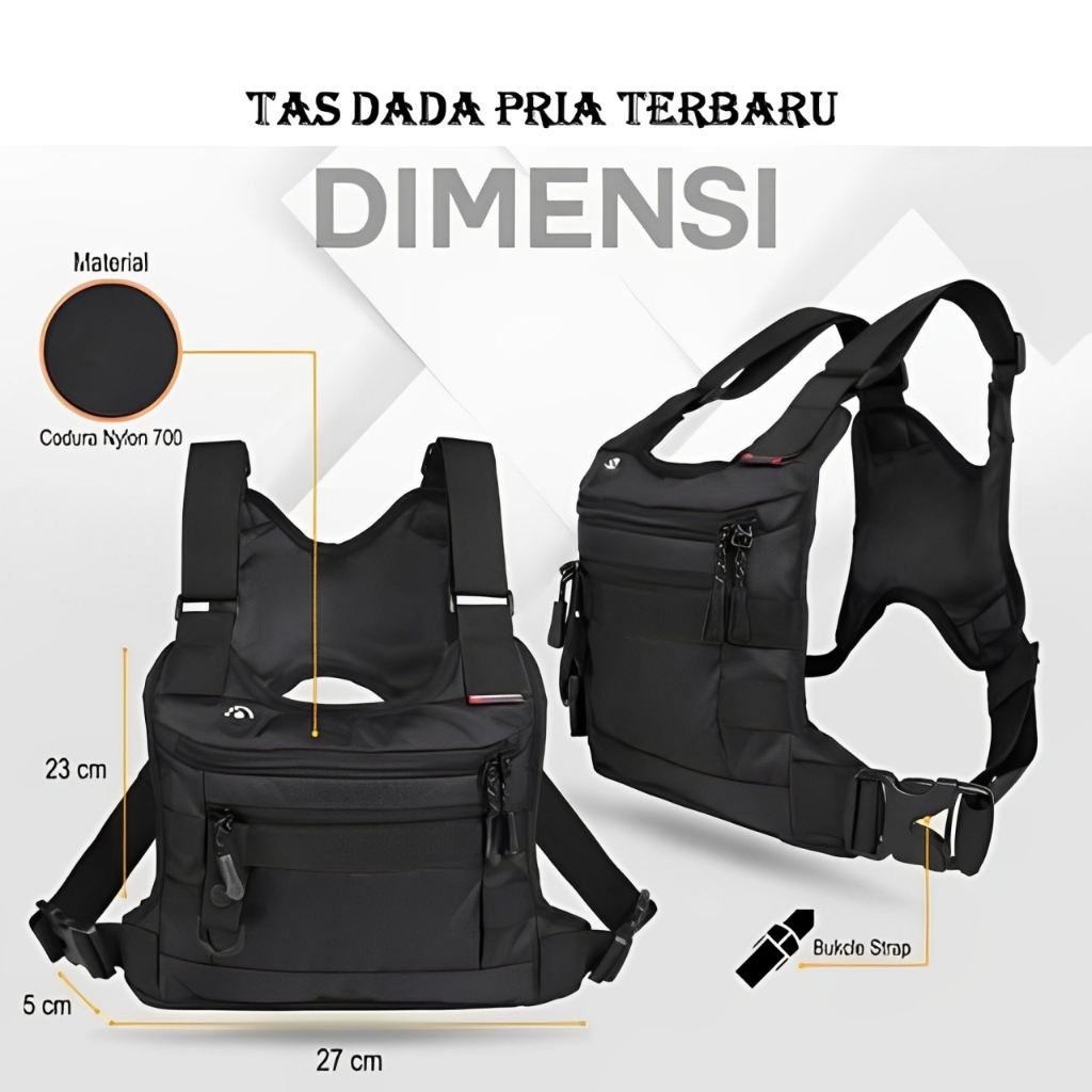 Jual TAURUS - Tas Dada Depan Pria Tactical Tas selempang Dada Cowok ...