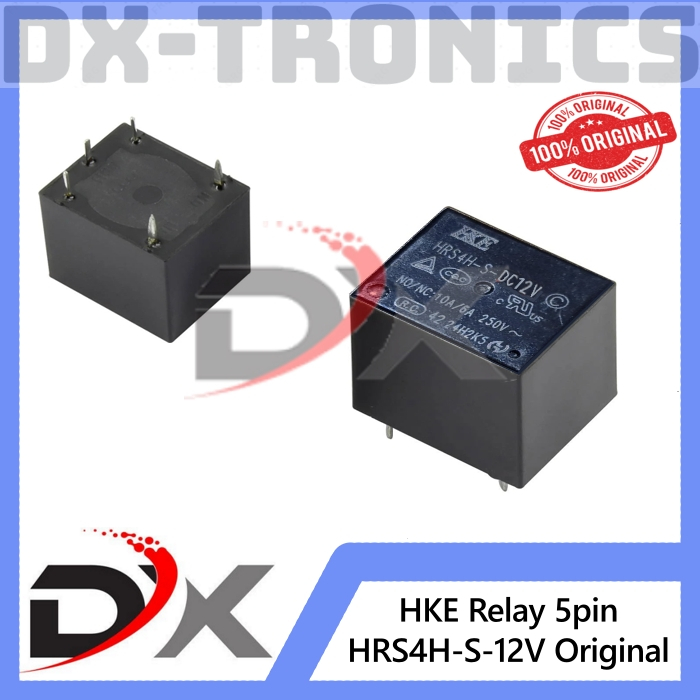Jual Relay 5 Pin 12V HKE Original HRS4H-S-DC12V 10A 6A 5 Kaki | Shopee ...