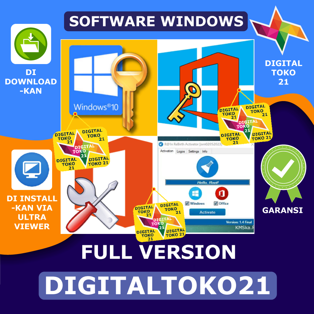 Jual [Diinstallkan] Office(R)Tool KMS VL ALL AIO W10 Digital Activation ...