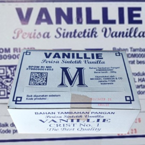 Jual Perisa sintetik vanilla / vanili bubuk Vanillie M per box / pak ...