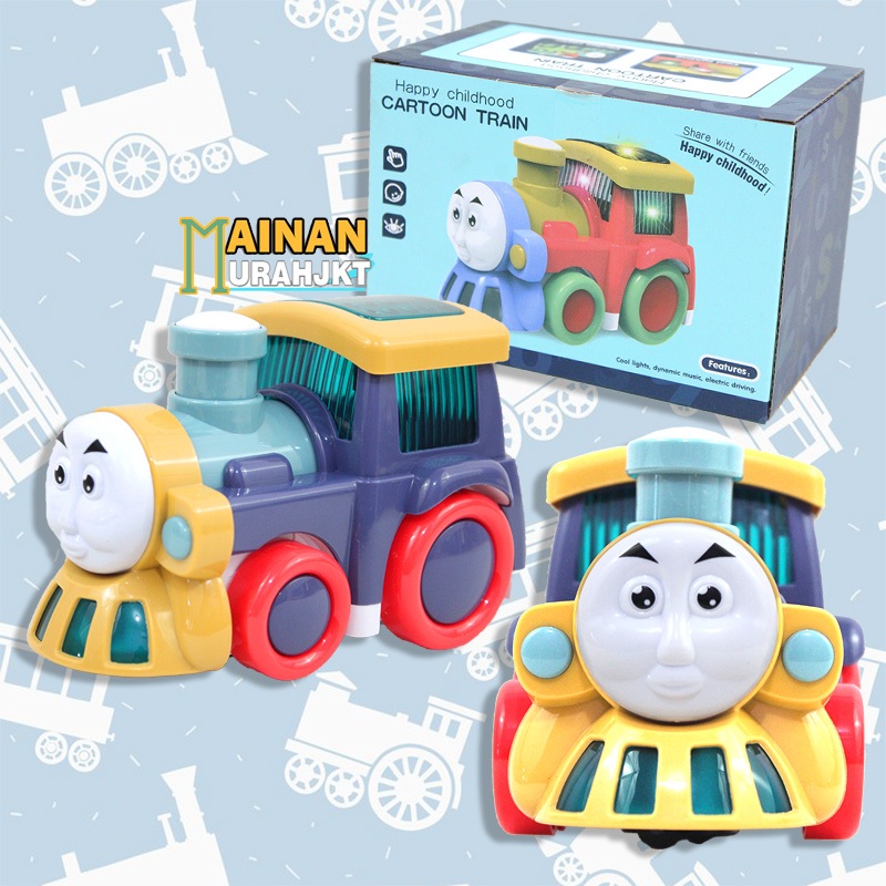 Jual MAINANKEI MAINAN HAPPY CHILDHOOD CARTOON TRAIN MAINAN KERETA BO BUMP & GO MENYALA DAN ...