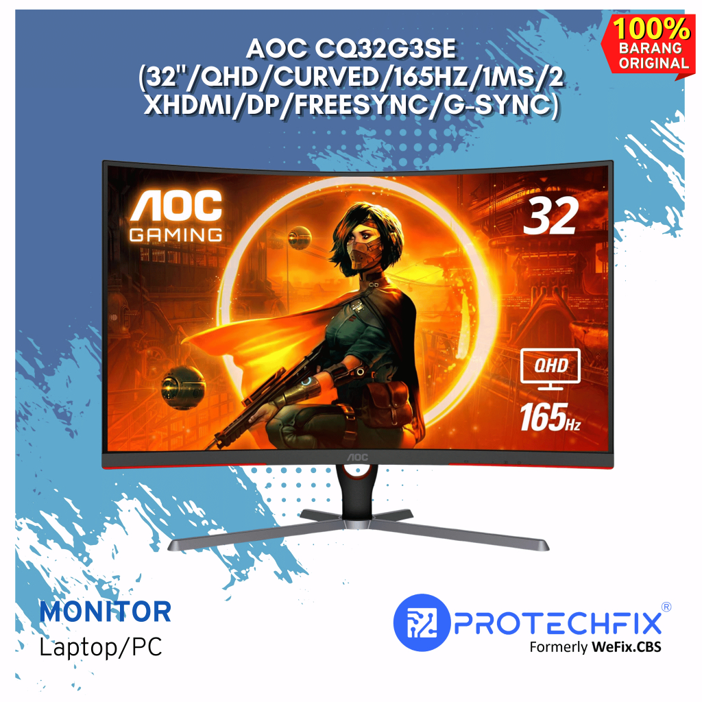 Jual Monitor AOC CQ32G3SE (32"/QHD/Curved/165Hz/1ms/2xHDMI/DP/FreeSync ...