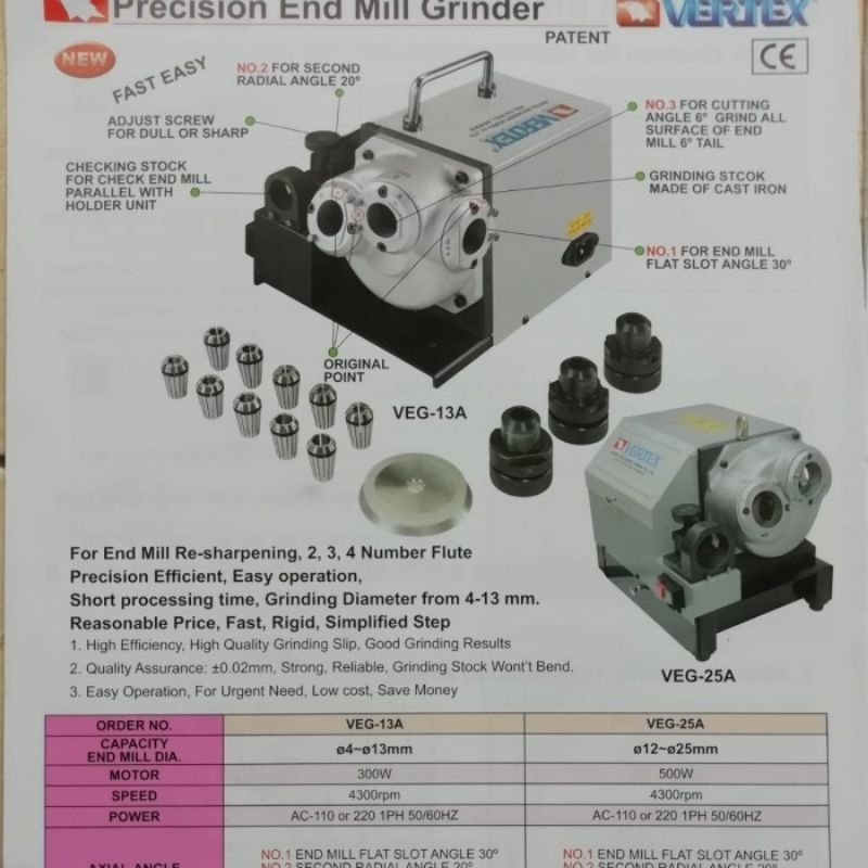 Jual Vertex endmill grinder veg 25a | Shopee Indonesia