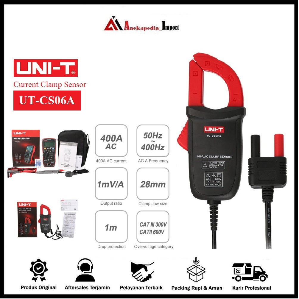 Jual UNI-T UTCS06A AC Current Clamp Sensor 400A Tang Pengukur Arus ...