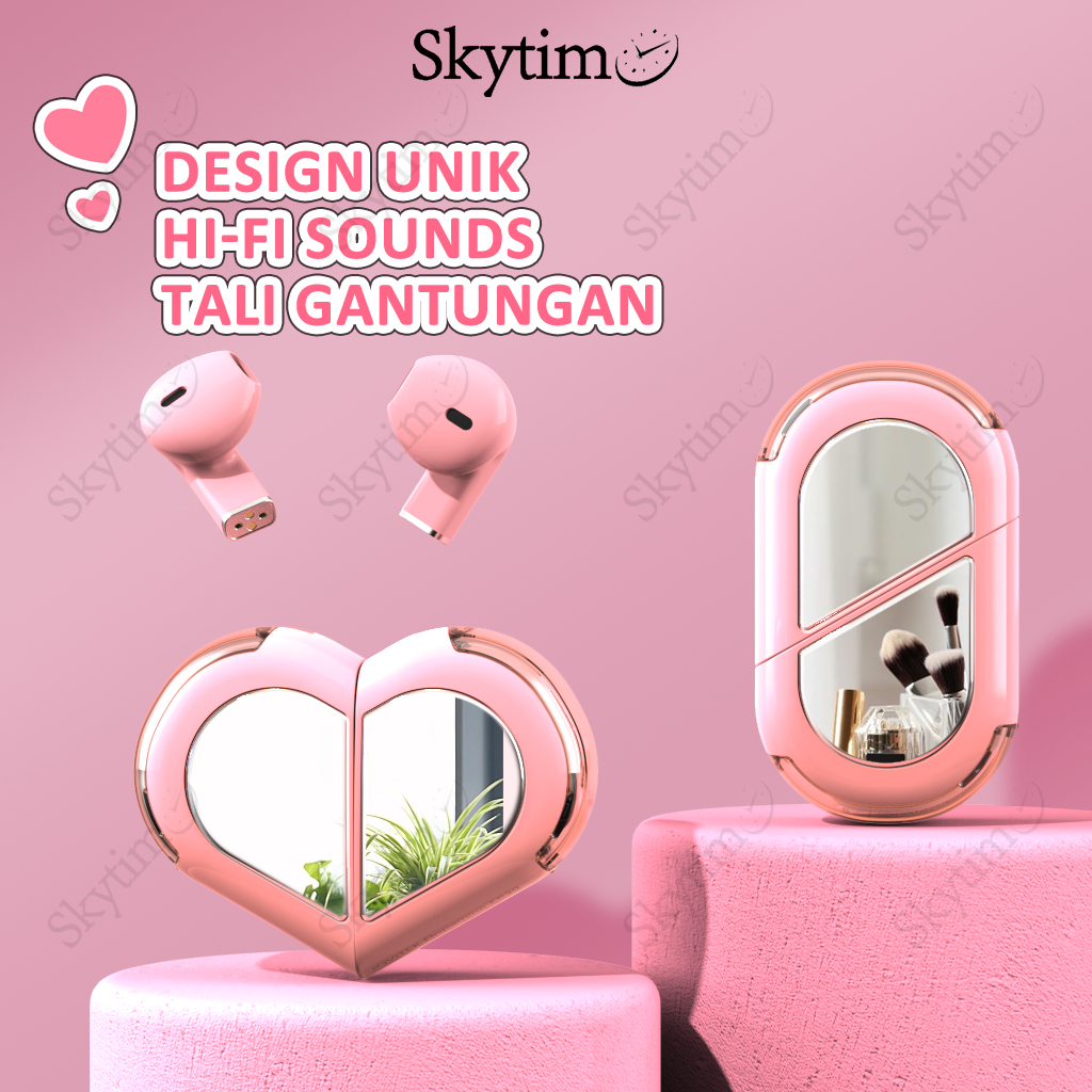 Jual Skytime Two Ways Model Loves Heart Earphone Headset Bluetooth V5.3 ...