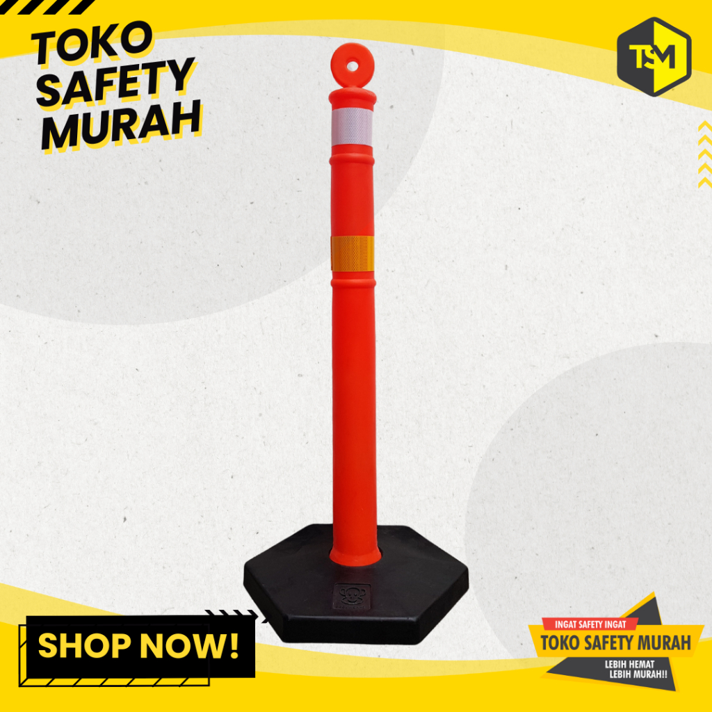 Jual Stick Cone Tinggi 120 cm Base Hitam Plastik Tiang Pembatas Jalan ...