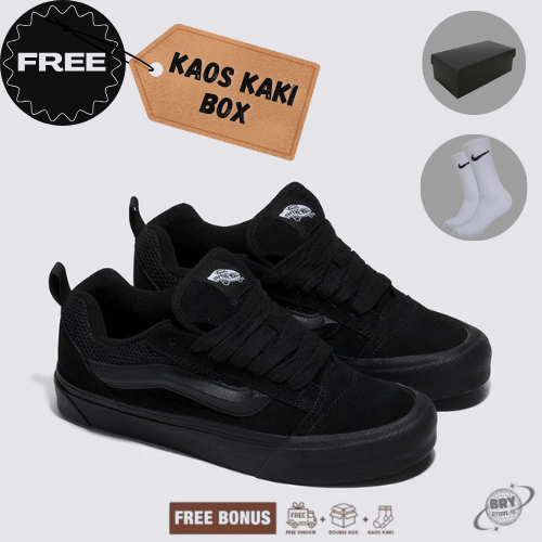 Jual Sepatu Sneakers Knu Skool Full Black High Quality | Shopee Indonesia