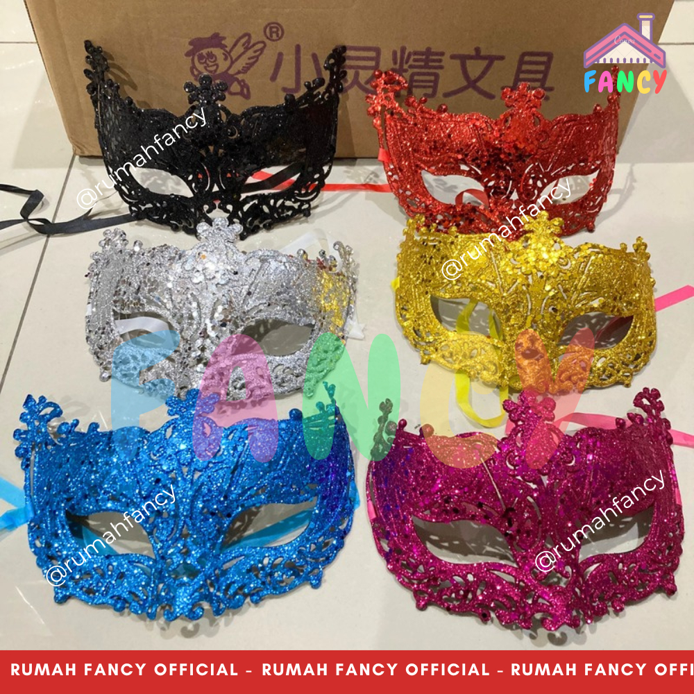 Jual Topeng Pesta Masquerade Party Mask PLASTIK Glitter Topeng Pria / Topeng Wanita / Topeng ...