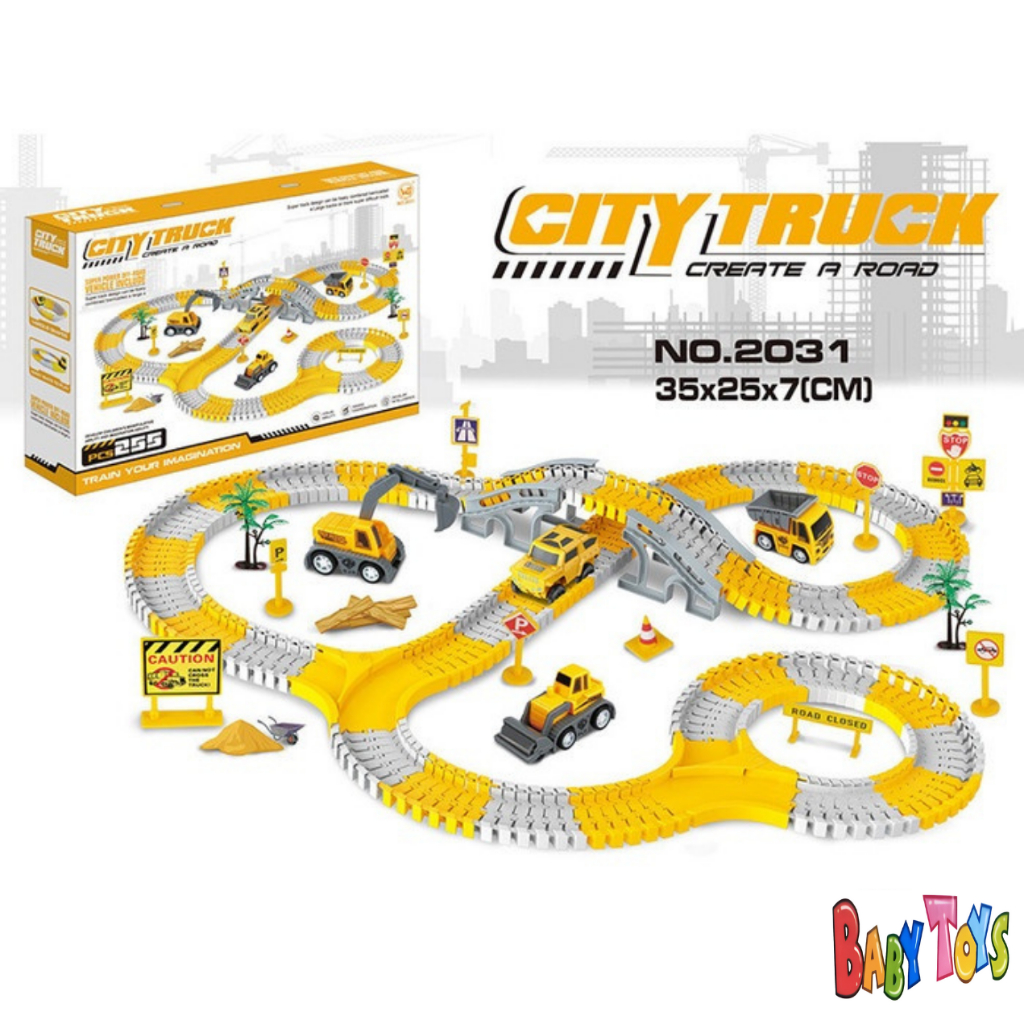 Jual BabyToys Mainan Anak Laki Laki Edukasi Track Mobil Anak Rail Car ...