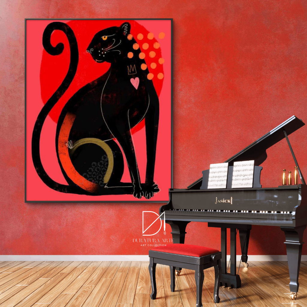 Jual Lukisan Kucing Abstak Simple Elegant Warna Silver - Lukisan ...