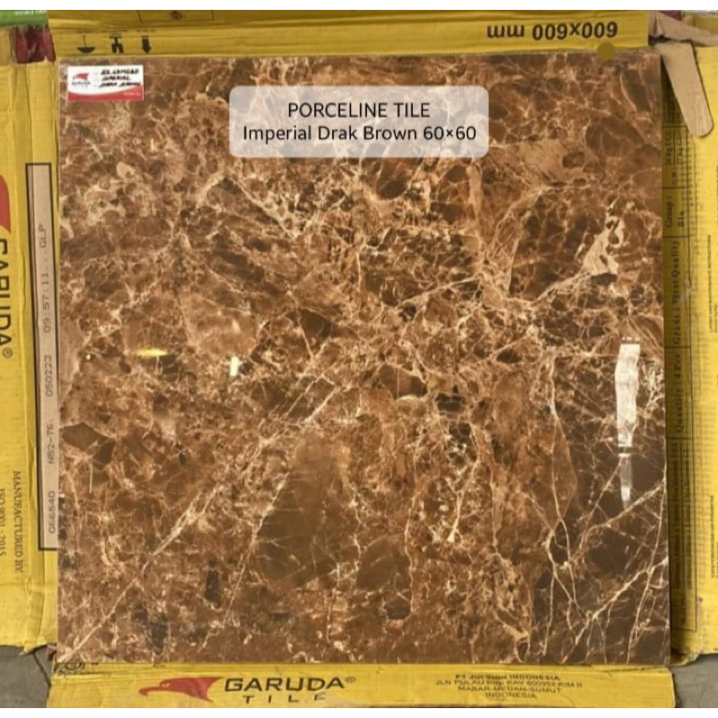 Jual Garuda Tiles Porcelain Tile Imperial Drak Brown 60x60 | Shopee ...