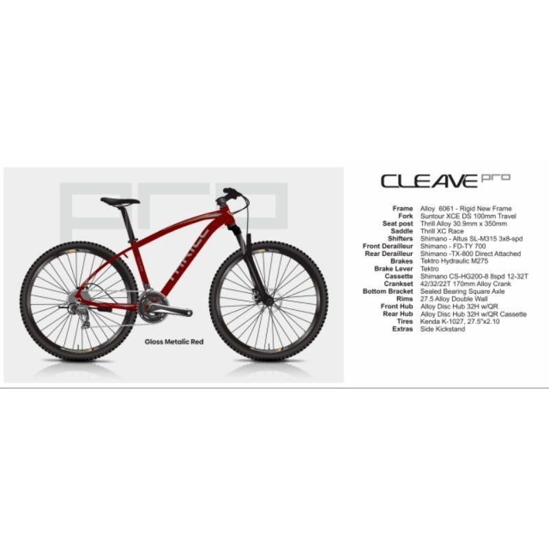 Jual sepeda gunung MTB Thrill Cleave Pro Comp Sport | Shopee Indonesia