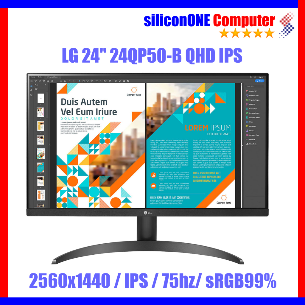 Jual LG IPS 24QP500-B QHD 2K IPS sRGB99% 75Hz 5ms HDR10 | Shopee Indonesia