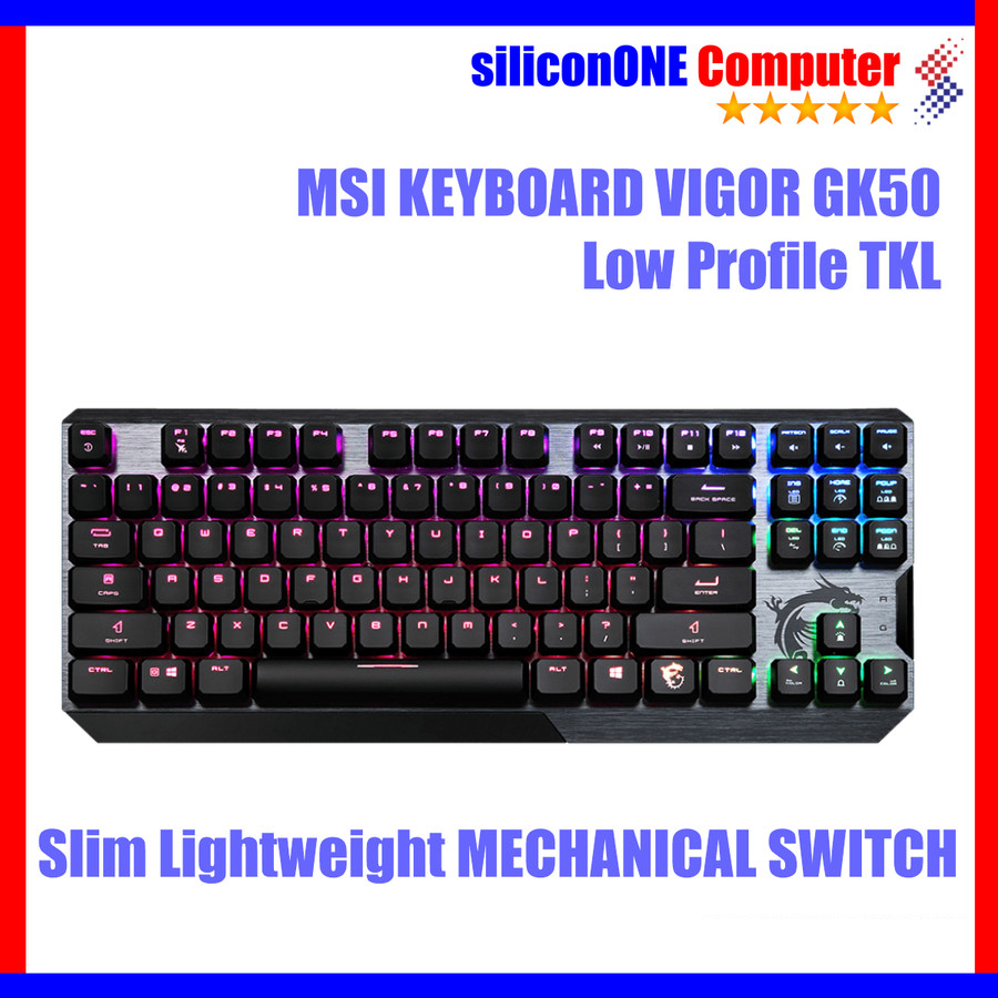 Jual MSI VIGOR GK50 Low Profile TKL Mechanical Keyboard RGB | Shopee Indonesia