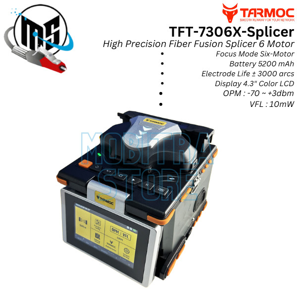 Jual Tarmoc TFT-7306X-SPLICER | 6 Motor Fiber Optic Fusion Splicer Alat ...