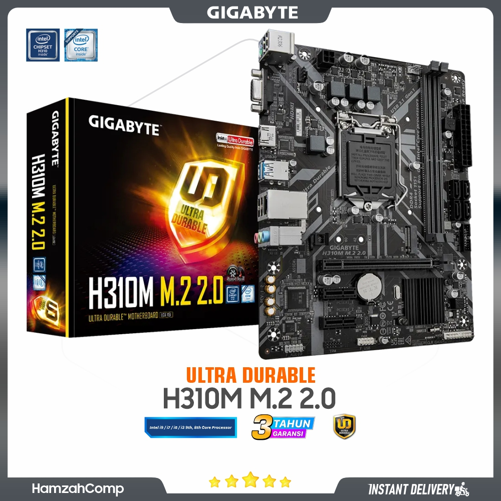 Jual GIGABYTE H310M M.2 2.0 Ultra Durable Intel Socket LGA 1151 DDR4 MATX Motherboard | Shopee ...