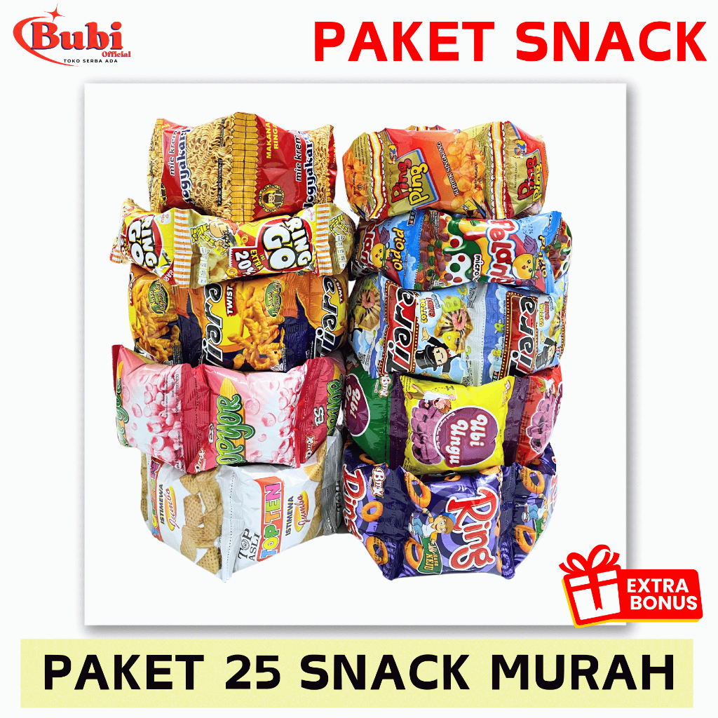 Jual PAKET SNACK MURAH ISI 25 pcs | PAKET JAJANAN ANAK | SNACK JADUL ...