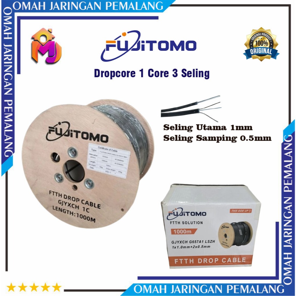 Jual Kabel Dropcore 1 Core 3 Seling 1Km FUJITOMO/Dropcore Terbaik/Kabel ...