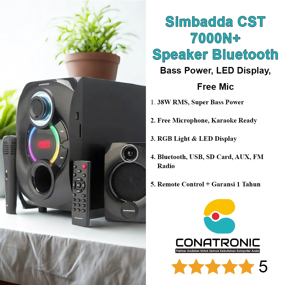 Jual Simbadda CST 7000N+ Speaker Bluetooth – Bass Power, LED Display ...