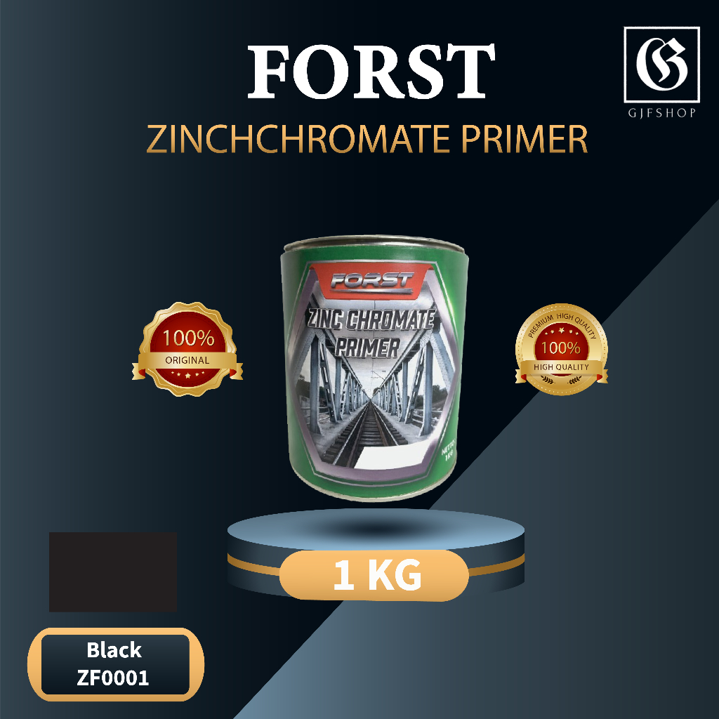 Jual Cat Besi Anti Karat Zynchromate Zinchromate FORST Black 1kg | Shopee Indonesia