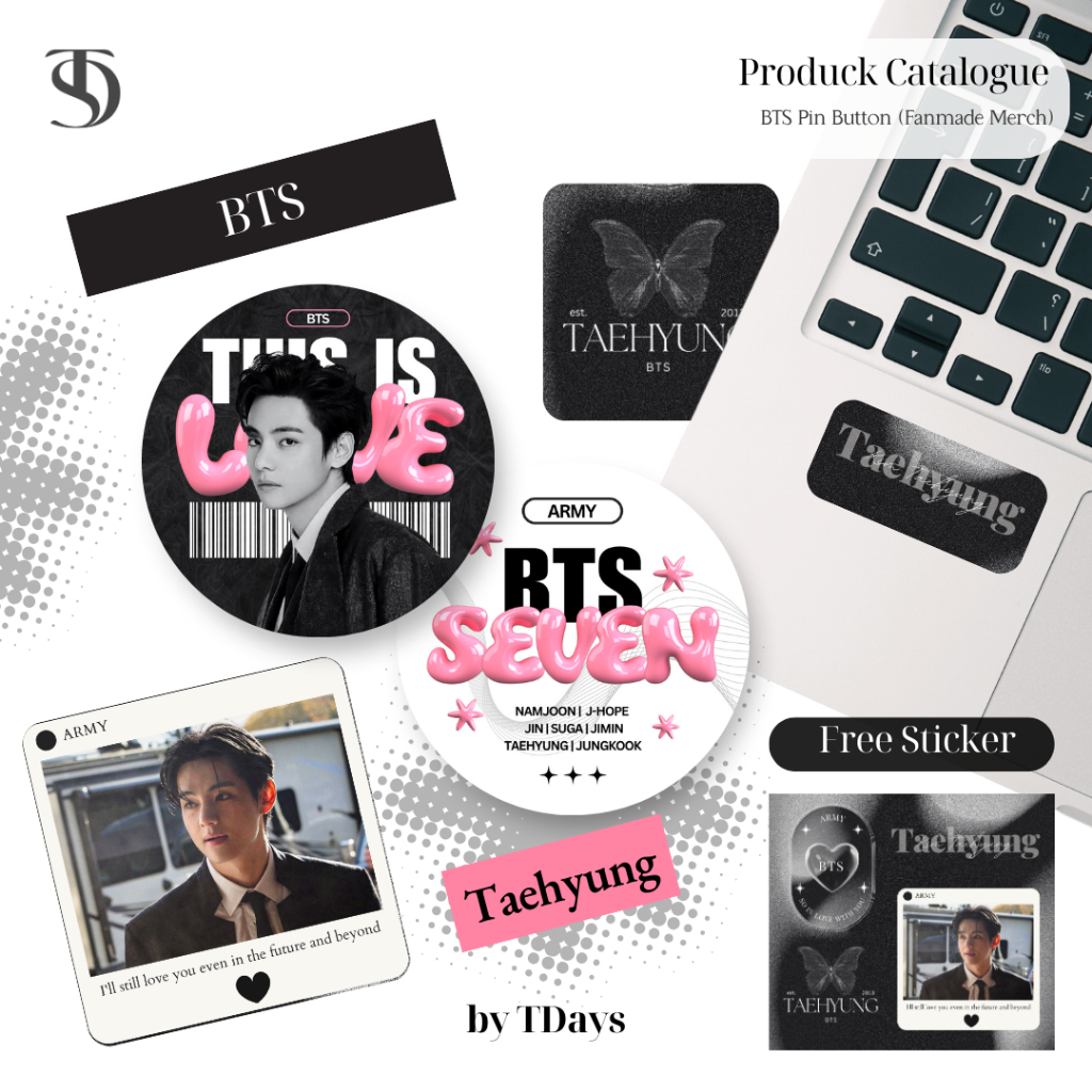 Jual Pin Button BTS Mini Fanmerch unofficial by TDays | Shopee Indonesia