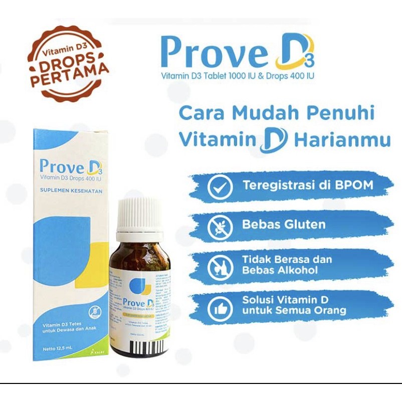 Jual Prove D3 Drop Exp 2026 - Vitamin D3 400 IU Tetes 12.5 ml untuk ...