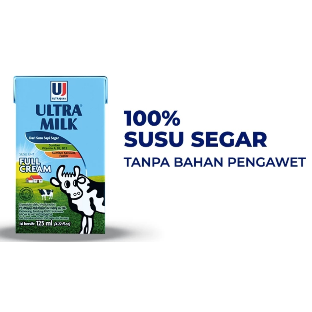 Jual ULTRA MILK 125 ML FULL CREAM DAN COKELAT EXP DATE APRIL 2026 ...