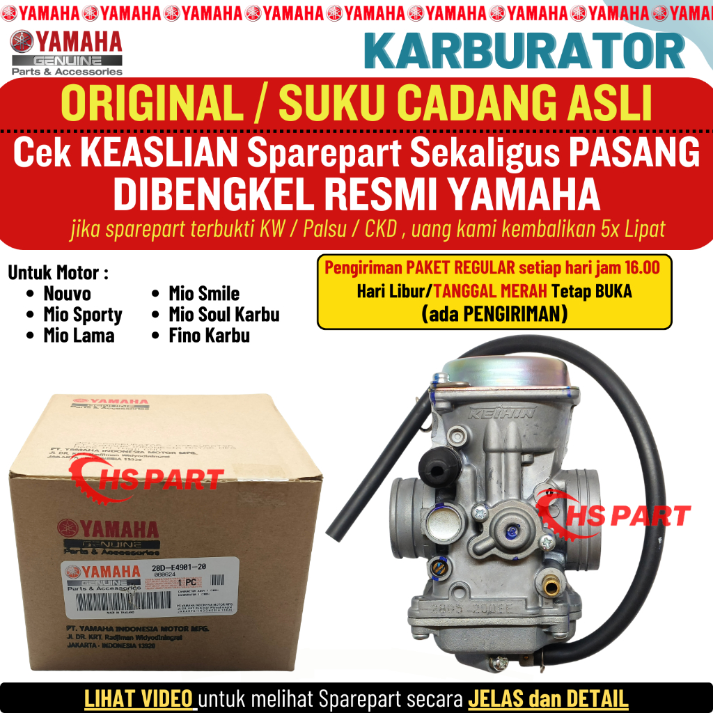 Jual Karburator Mio Sporty Smile Soul Fino Nouvo Lama Asli Original ...