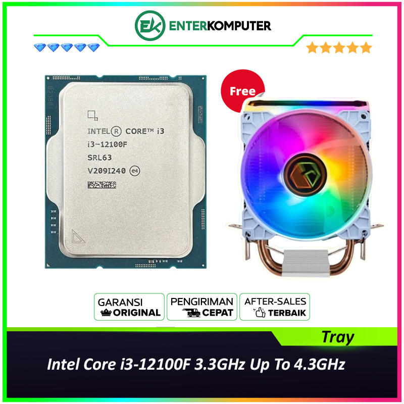 Jual Intel Core i3-12100F 3.3GHz Up To 4.3GHz - Cache 12MB [Tray] LGA ...