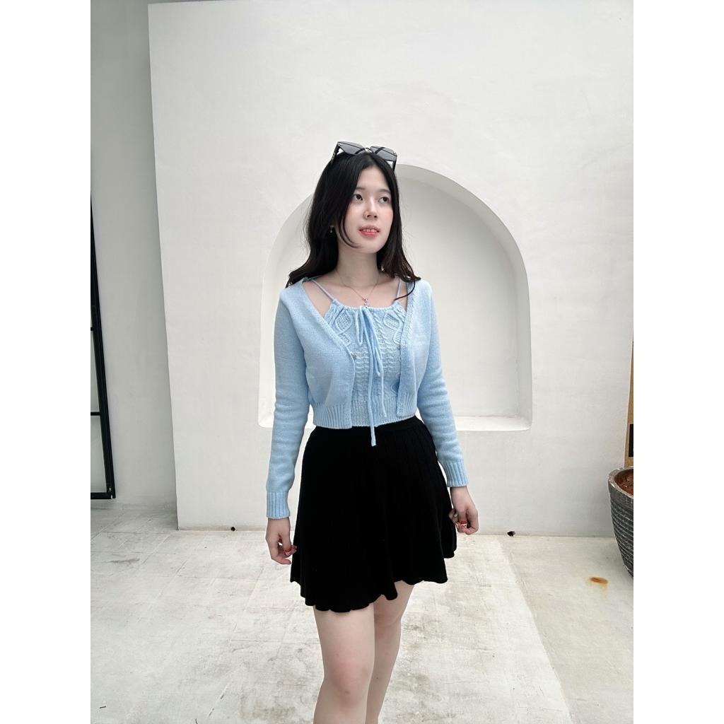 Jual Viona Cardigan + Inner Rajut (Import) | Shopee Indonesia