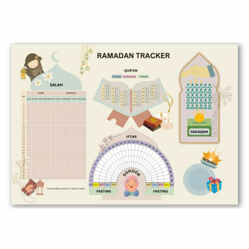 Jual Checklist Ibadah Puasa Anak-anak | Ramadan Tracker for Kids ...
