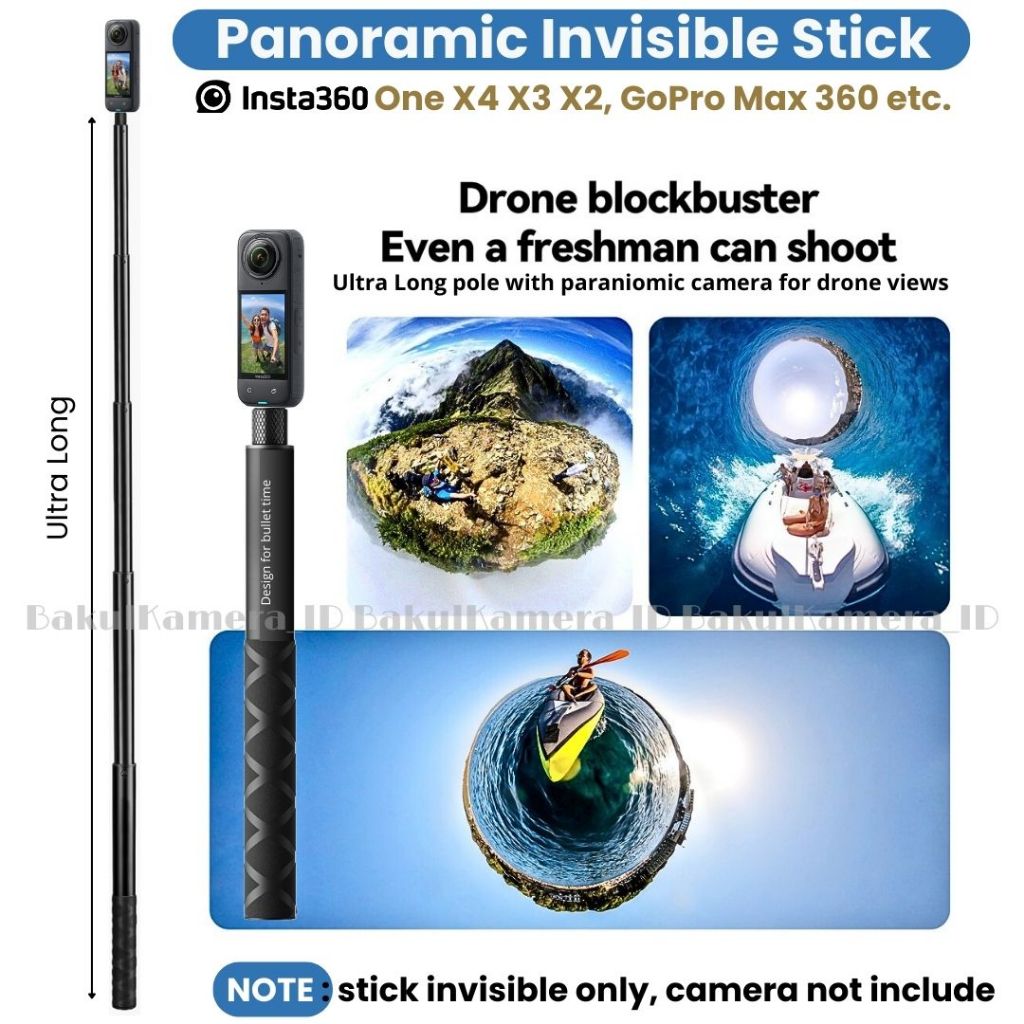 Jual Invisible Stick Selfie Monopod / Tongsis Insta360 GoPro Max 360 ...