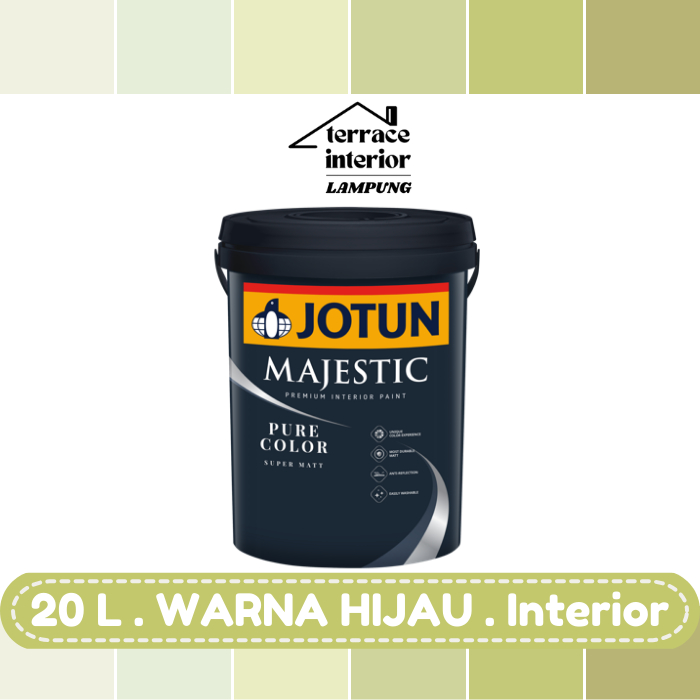 Jual Cat Tembok Majestic Pure Color Interior Jotun warna Hijau 20 L | Shopee Indonesia