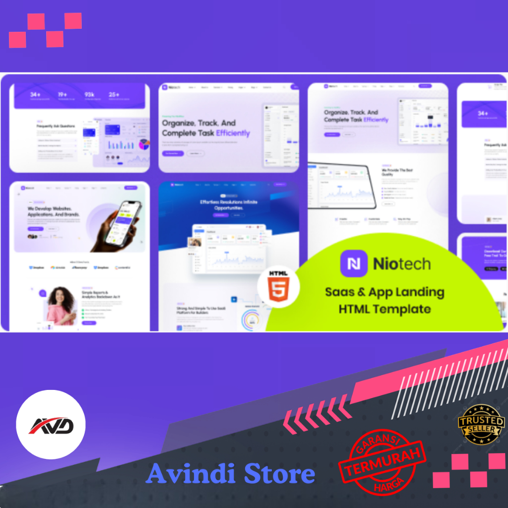 Jual Niotech - Saas & App Landing Page Template | Shopee Indonesia