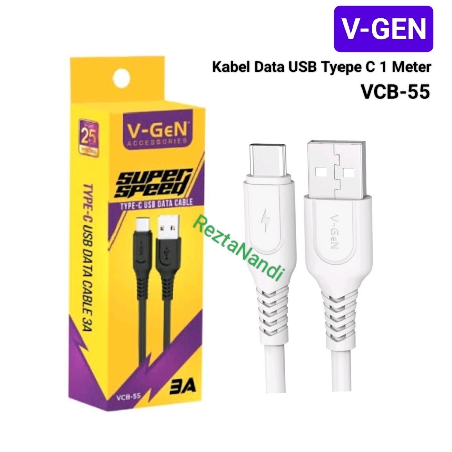 Jual Kabel Data USB Type C V-GeN VCB-55 Fast Charging 3A Kabel Bulat 1 ...