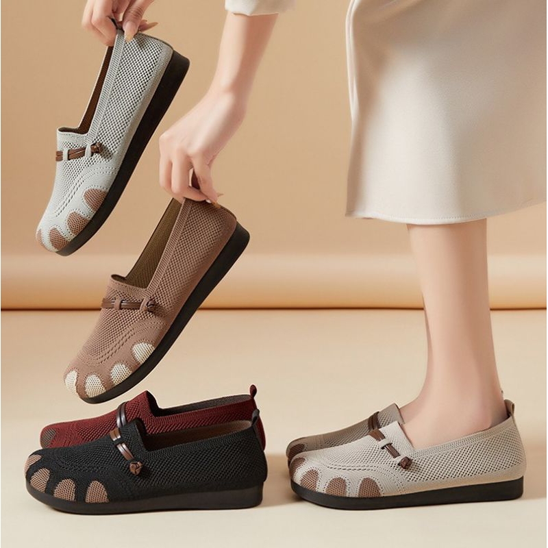 Jual MAHGOSHOP SEPATU WANITA KNIT RAJUT DAFNI SLIP-ON MULES & MARY ...