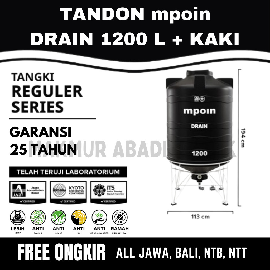 Jual Toren / Tangki / Tandon Air MPOIN DRAIN - pvc + kaki tandon ...