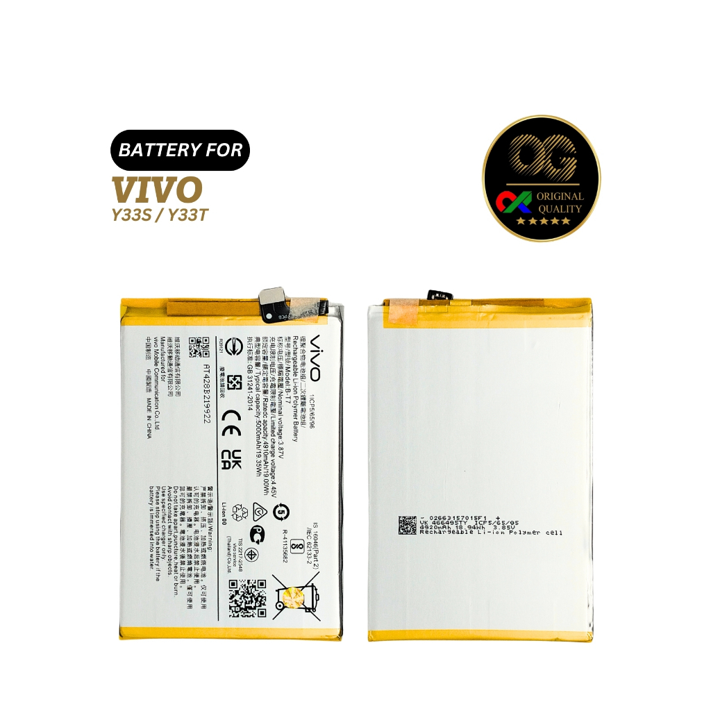 Jual BATERAI / BATTERY / BATRE VIVO Y33S / Y33T / B-T7 ORI | Shopee ...