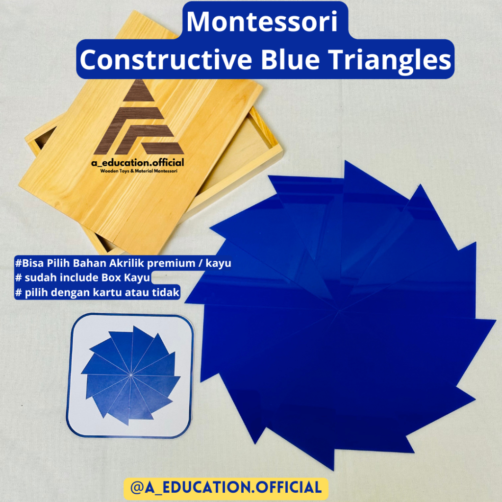 Jual Montessori Constructive Blue Triangles PREMIUM AKRILIK ACRYLIC ...