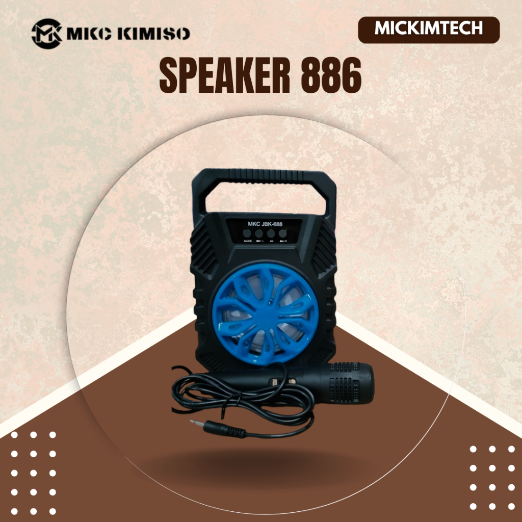 Jual Speaker 886 MKC Kimiso Microphone Cable free Full Bass Karaoke ...