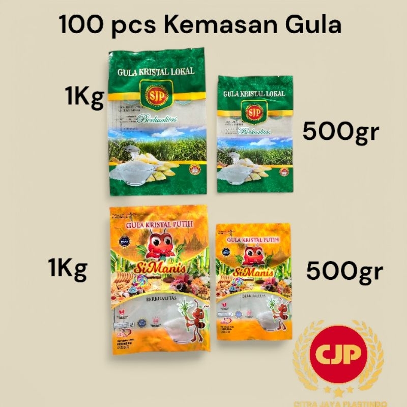 Jual 100 Pcs Plastik Kemasan Gula Ukuran 500 gram / 1Kg | Shopee Indonesia