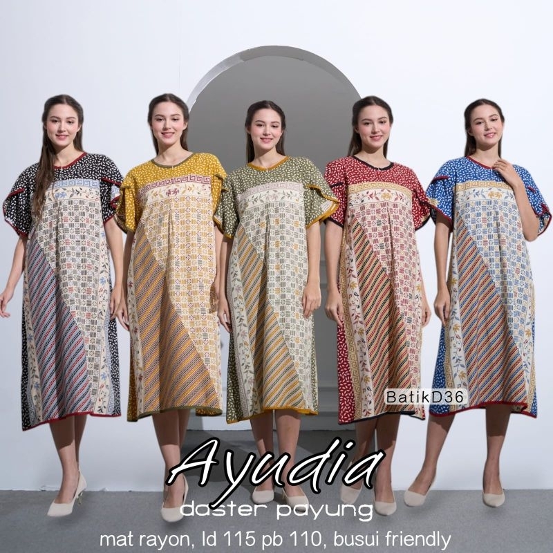 Jual Semerbak daster payung Ayudia ld 108 Rayon premium busui bumil jumbo motif etnik beras ...