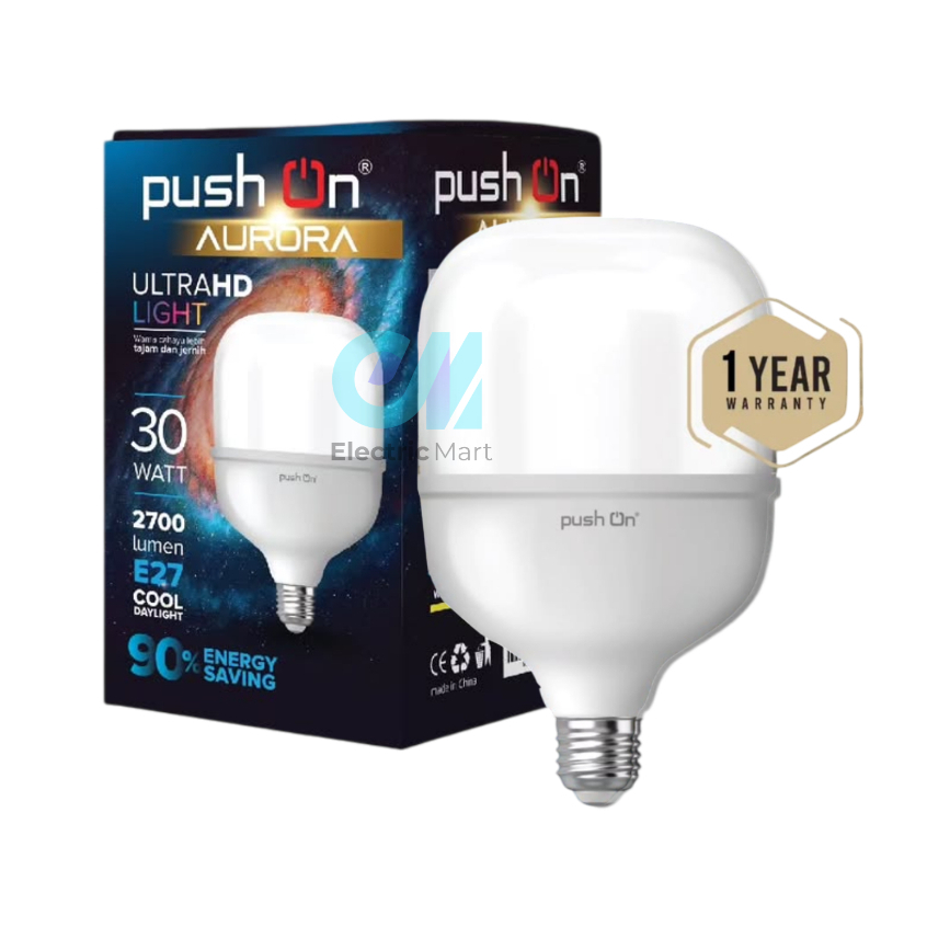 Jual Lampu LED 60 Watt Push On Aurora Bohlam E27 Jumbo Tabung 60W Kapsul Cahaya Putih Garansi ...