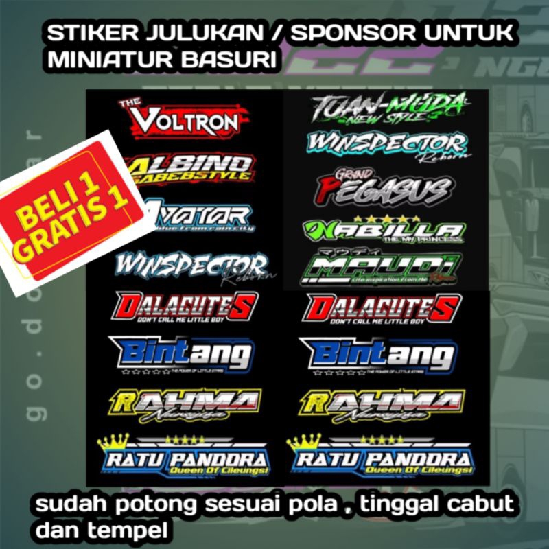 Jual {KODE 02}STIKER MINIATUR BUS BASURI JULUKAN / SPONSOR | Shopee ...